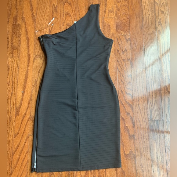 Dresses | Hot Girl Bodycon One Hand Dress With Side Zip Black | Poshmark